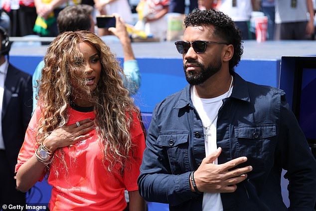 Seattle legend Russell Wilson and popstar wife Ciara lead VIPs at USA ...