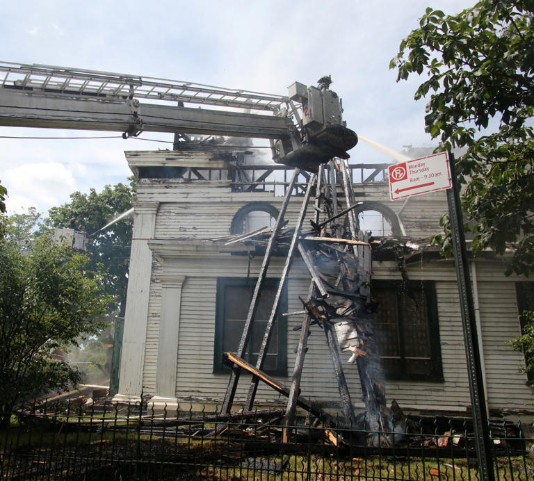 Inferno engulfs landmarked, 173-year-old NYC church, causing steeple to ...