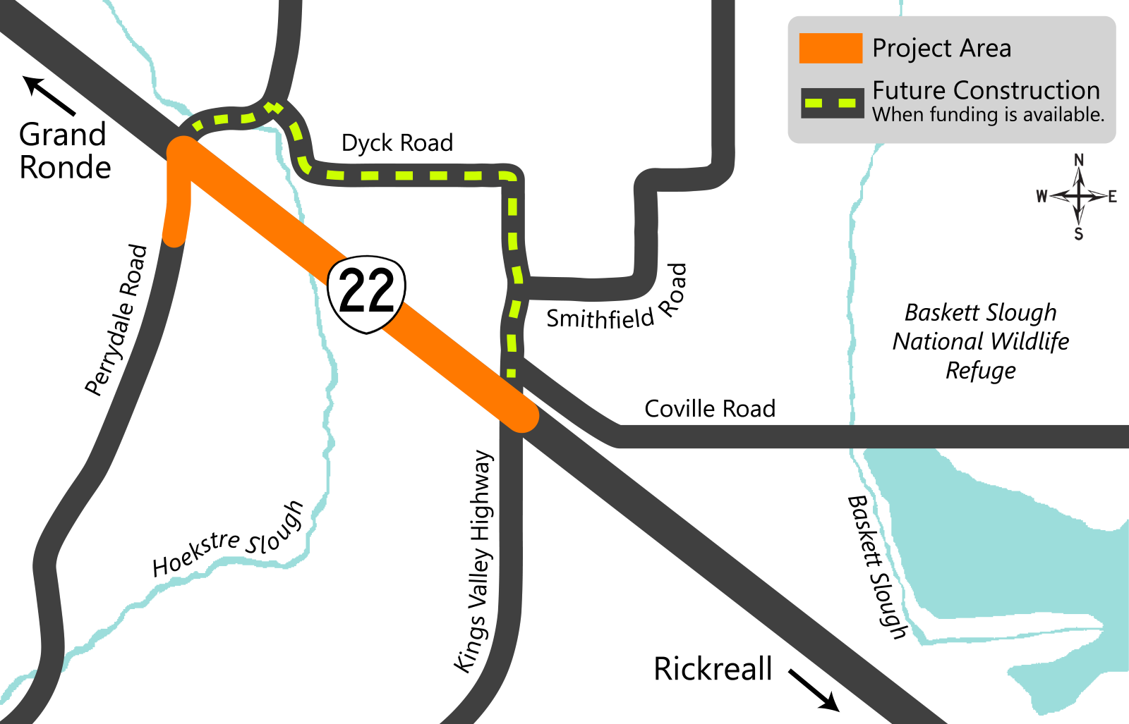 Expect delays on Highway 22 as construction begins on nearby roads