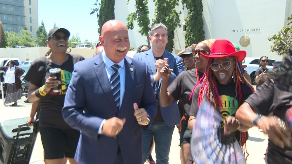 Fresno Mayor Jerry Dyer joins Juneteenth flag-raising ceremony at City Hall