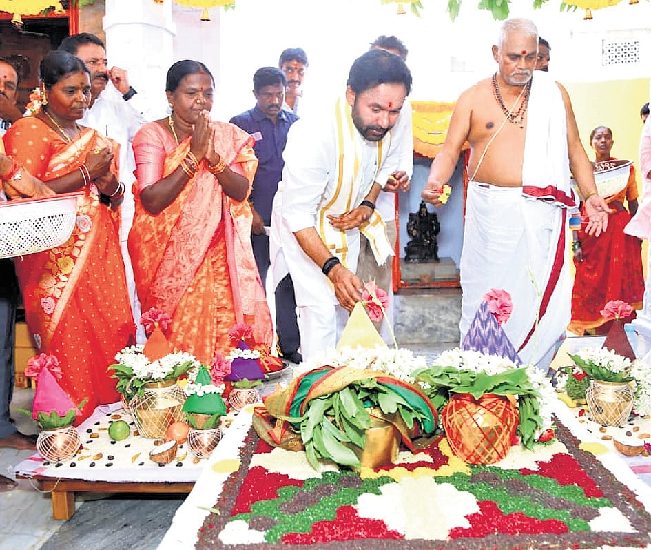 Union minister Kishan lays stone for road development works in rural ...