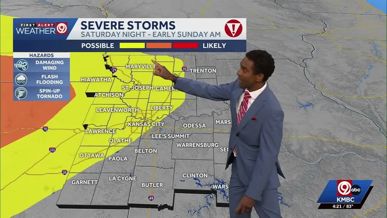 Kansas City weather update - showers Saturday, storms Sunday