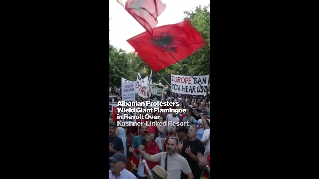 Protesters Wield Flamingos Revolting Kushner-Linked Resort