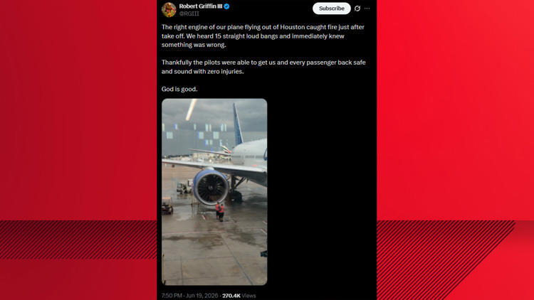 Robert Griffin III says he was on a flight to Germany that returned to ...