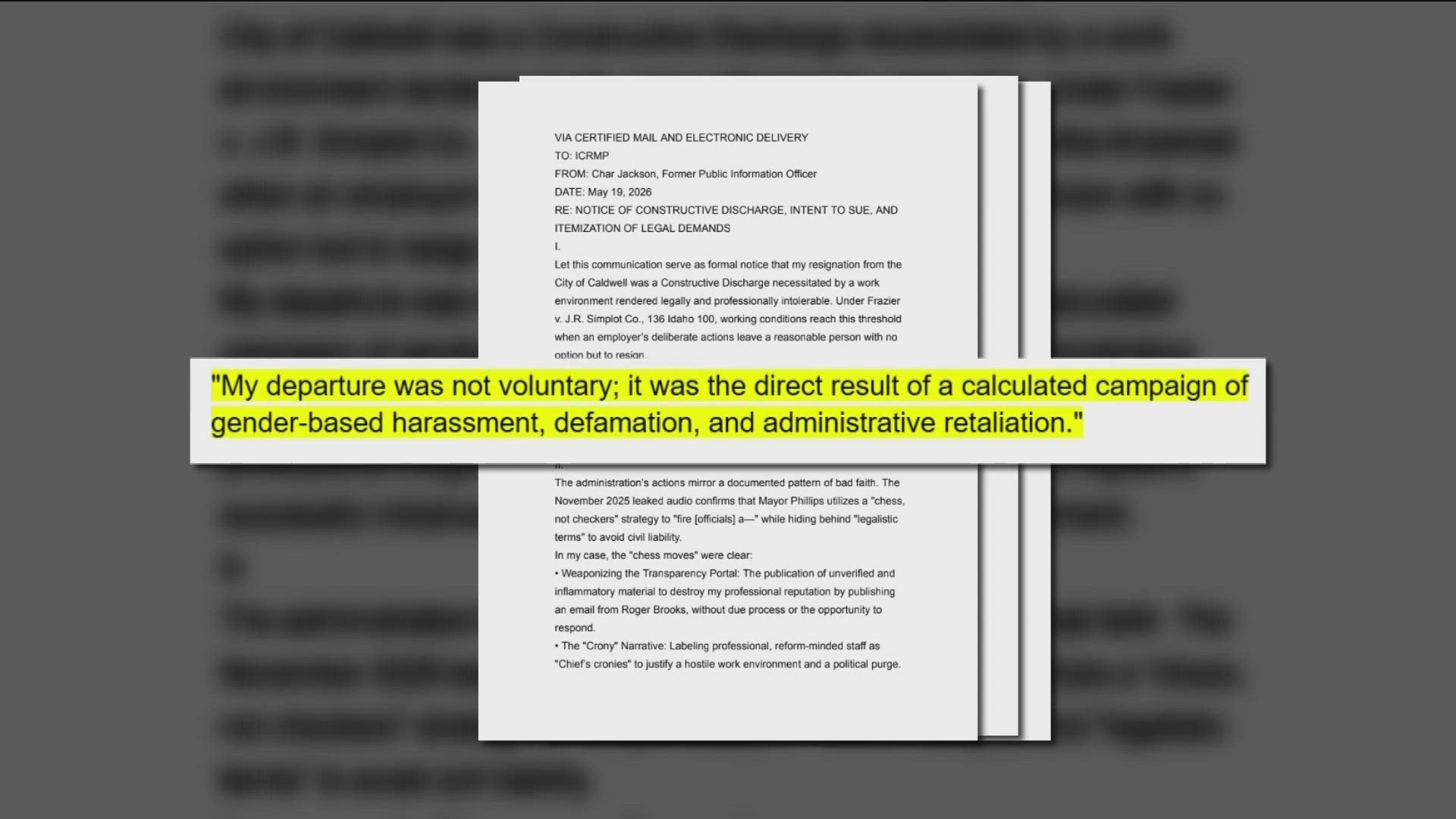 Former Caldwell public information officer files tort claim against ...