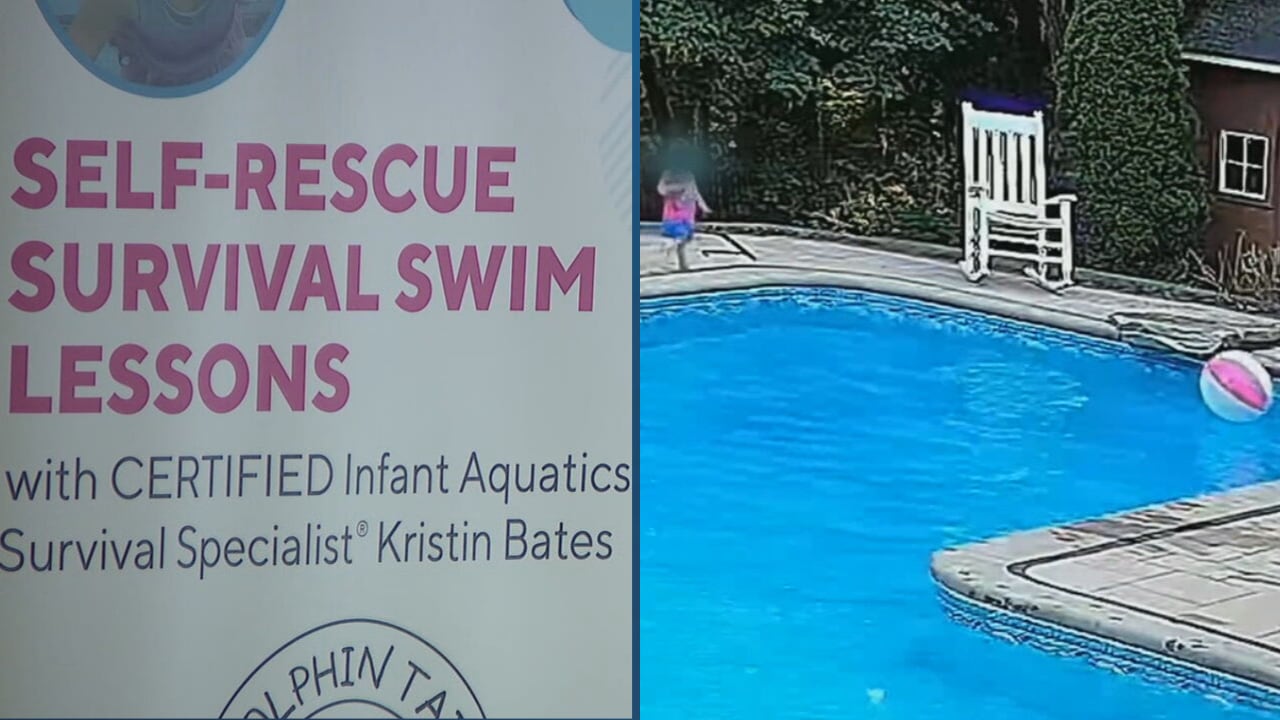 On video: Toddler who falls in pool puts survival swim skills to use