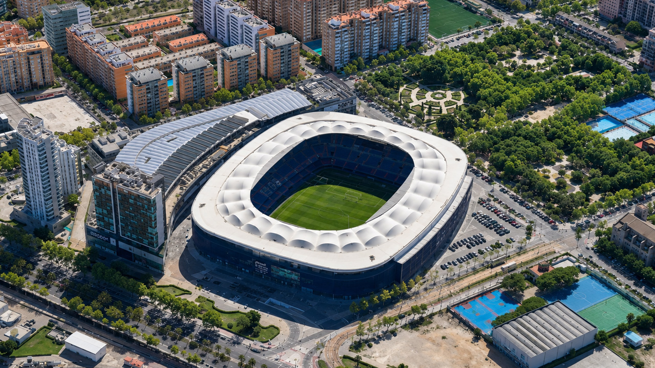 Valencia stadium looks stunning from above