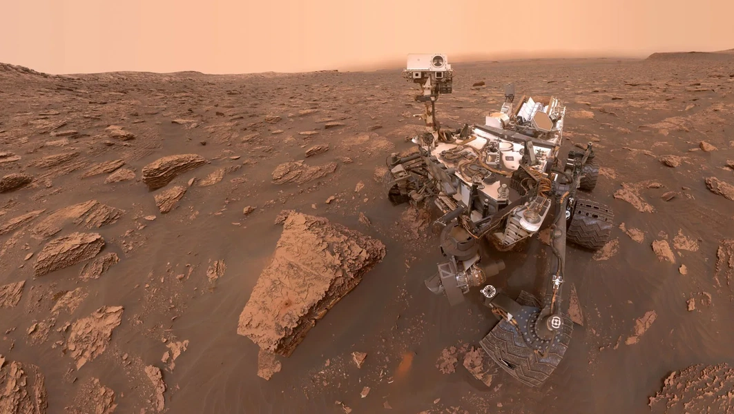 Curiosity rover explores new Martian terrain with layered rock bands
