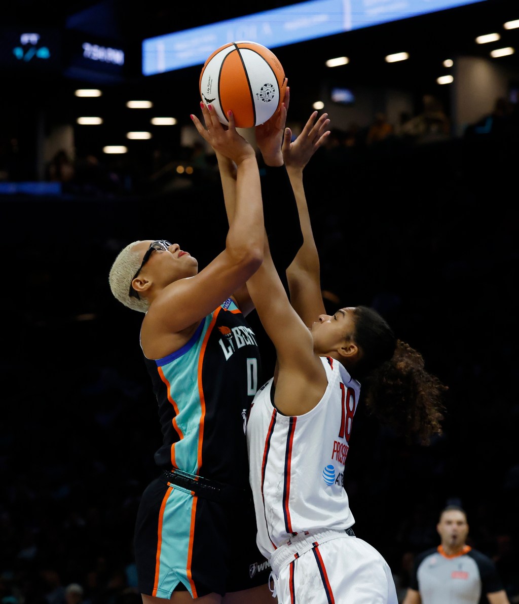 Liberty’s eight-game winning streak snapped in messy loss to Mystics