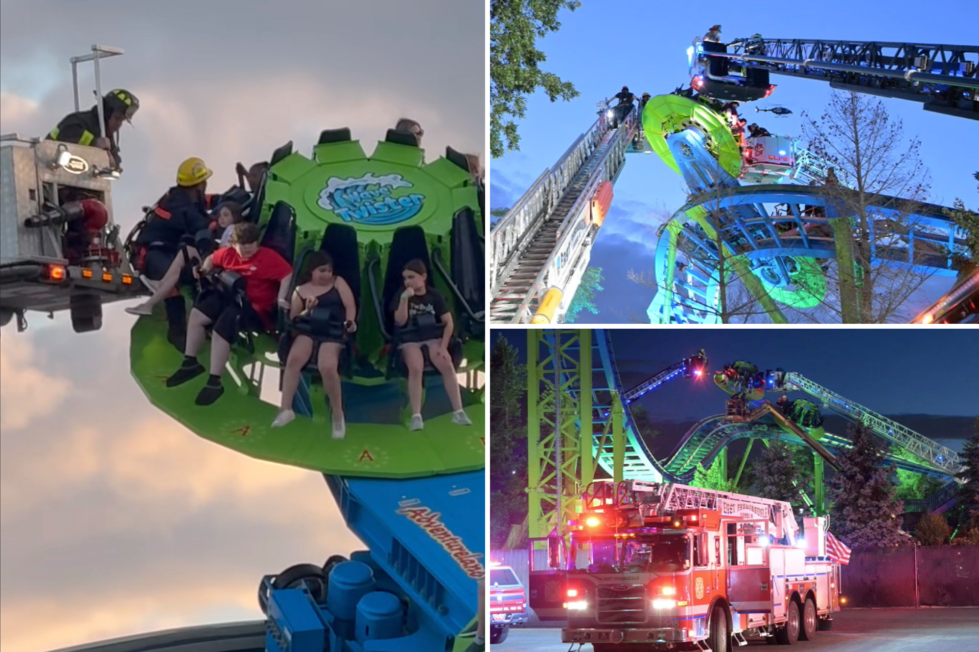 Dozens stranded after popular 'Wave Twister' ride gets stuck at Long ...