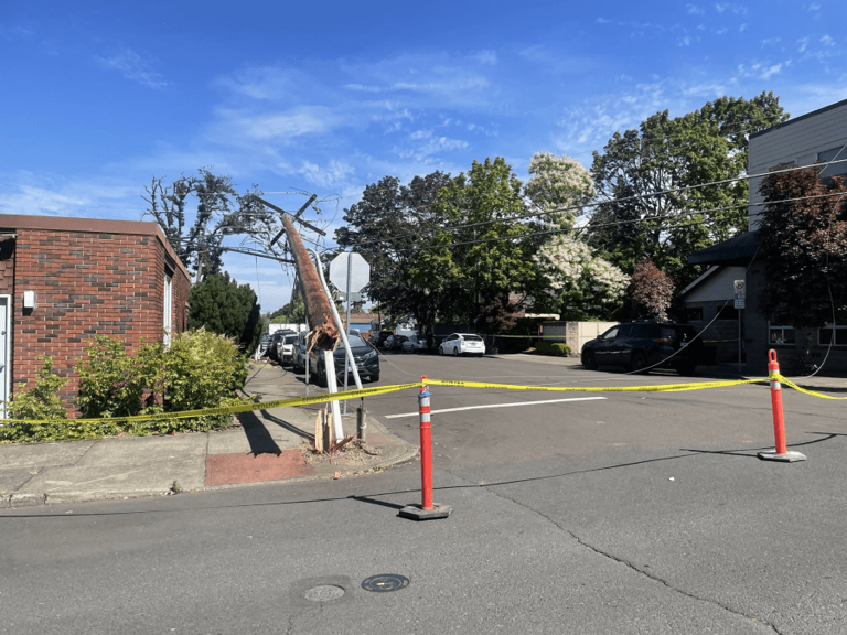 PHOTOS: Semi-truck crash brings down 7 power poles in Downtown ...