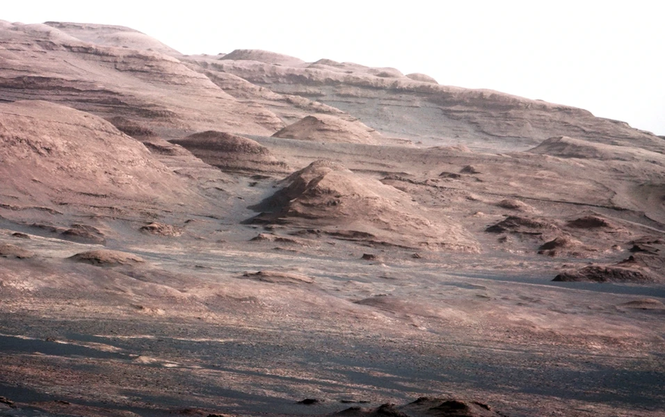 Curiosity rover explores new Martian terrain with layered rock bands