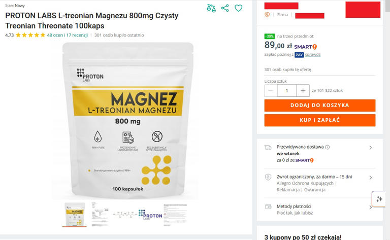 Kupujesz suplement diety na Allegro, a w opisie mowa o odczynniku do ...