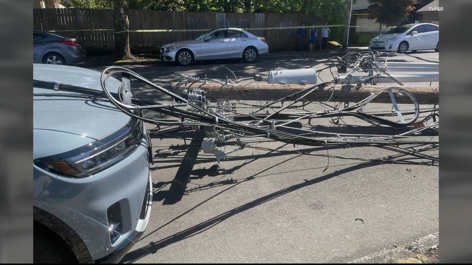 Semitruck knocks out 7 power poles in downtown Beaverton