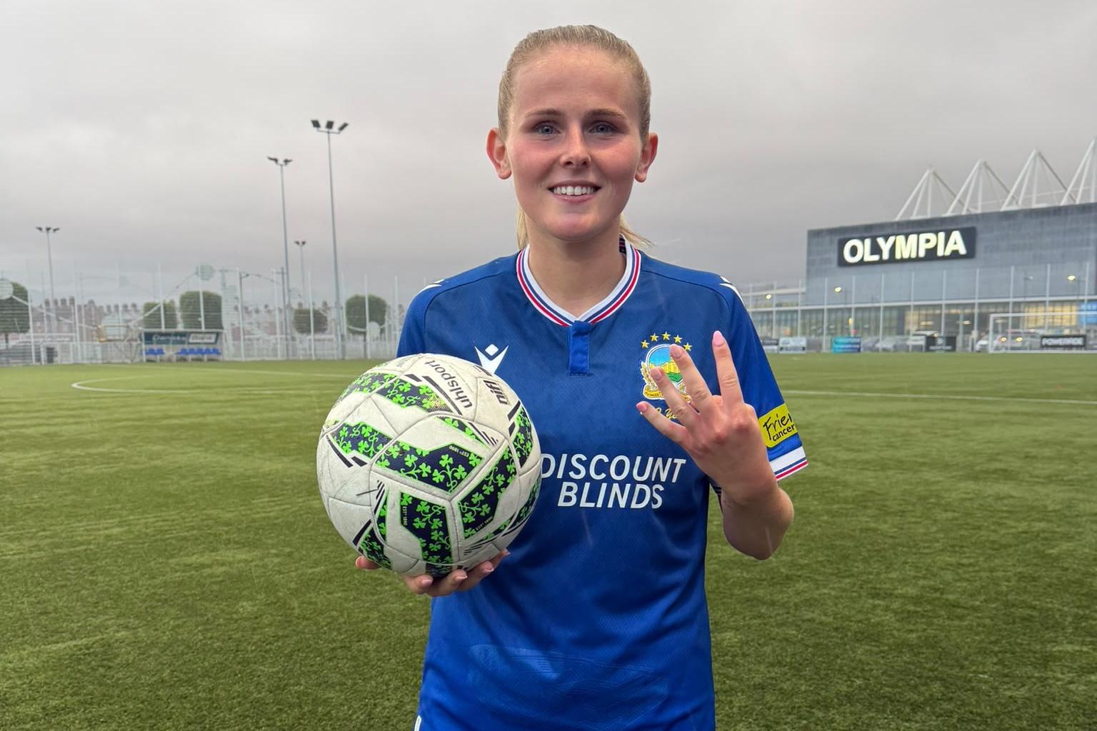 Cora Chambers nets four as Linfield Women claim high-scoring ...