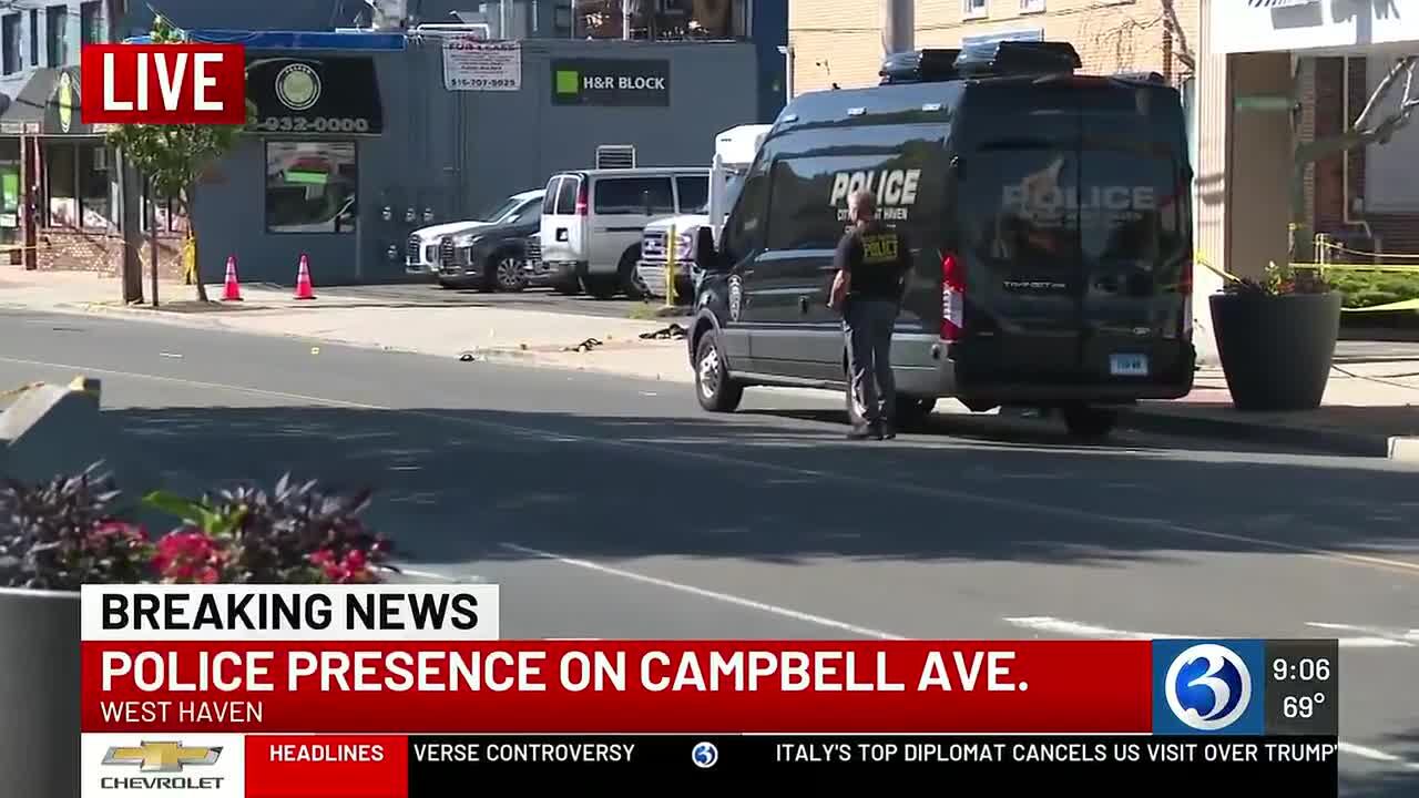 Heavy police presence seen on Campbell Avenue in West Haven
