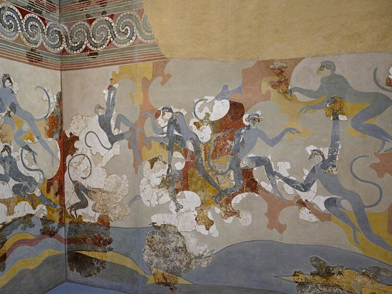 In 1969, workers brushed ash from a room in Akrotiri and uncovered a ...