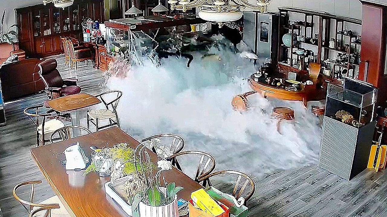 Giant office aquarium bursts, flooding room with fish worth thousands