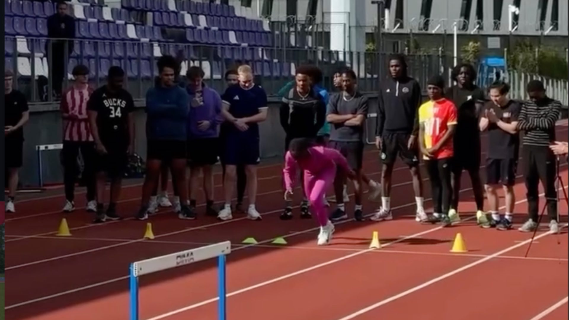 This professional sprinter competes against 100 men in a 100-meter race ...