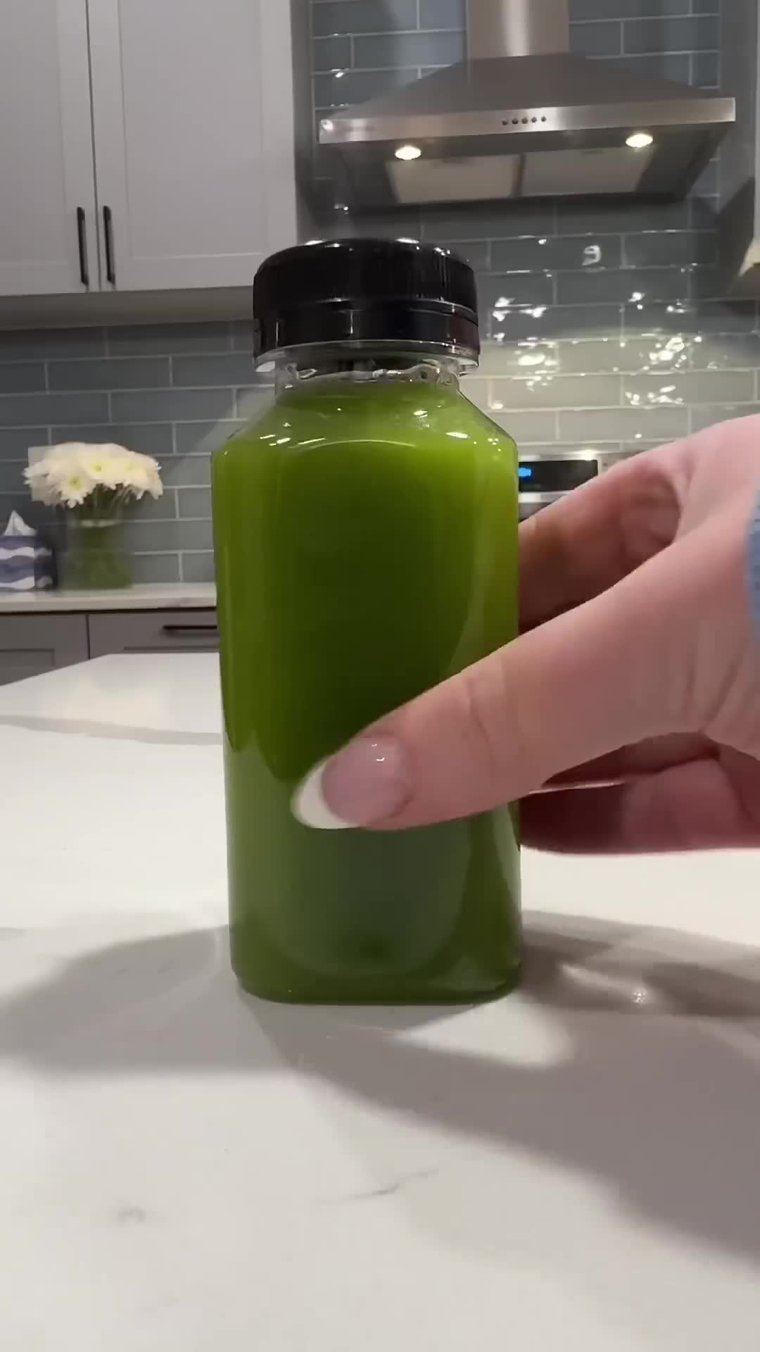 Big batch of fresh green juice prepped and stored for the week