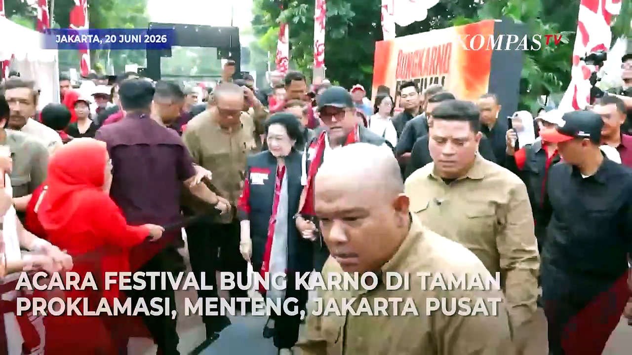 Momen Megawati hadiri acara Bung Karno Festival, didampingi Pramono-Rano