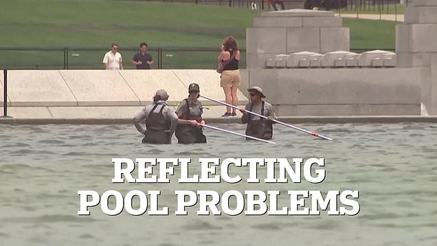 Peeling paint adds to Reflecting Pool's woes after Trump revamp