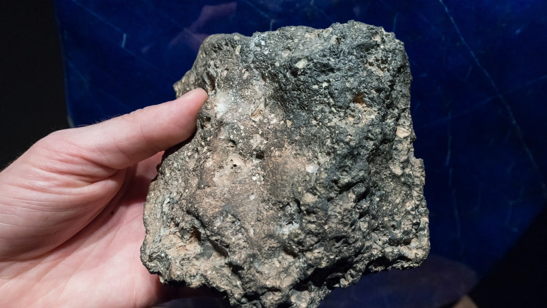 Lunar meteorite reveals rare triple impact history