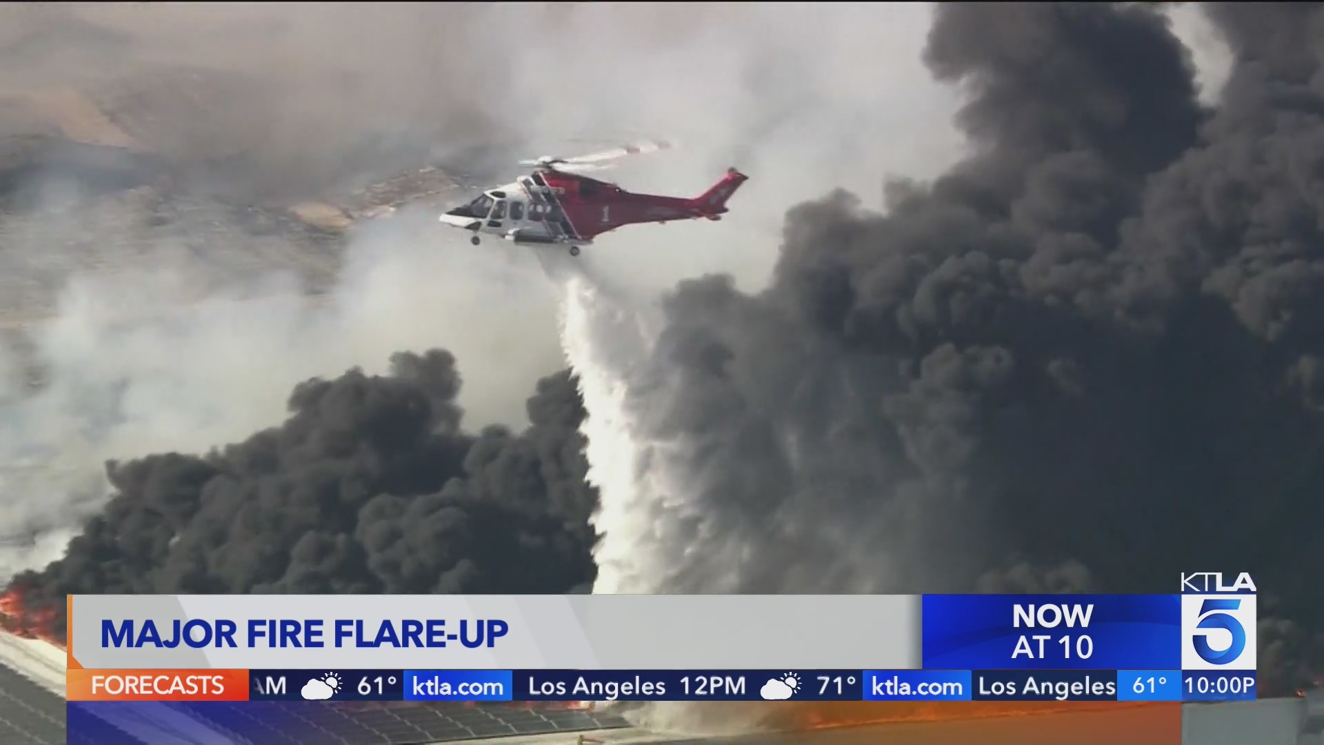 Smoke advisory remains as warehouse fire flares up again in Boyle Heights