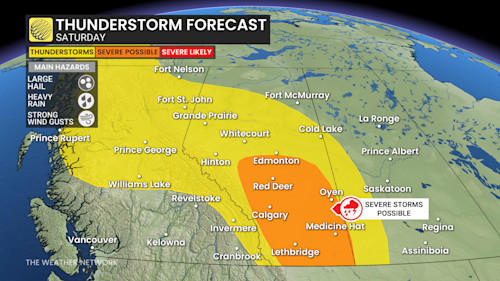 Flood, severe storm risk grows in Alberta with up to 100 mm of weekend rain
