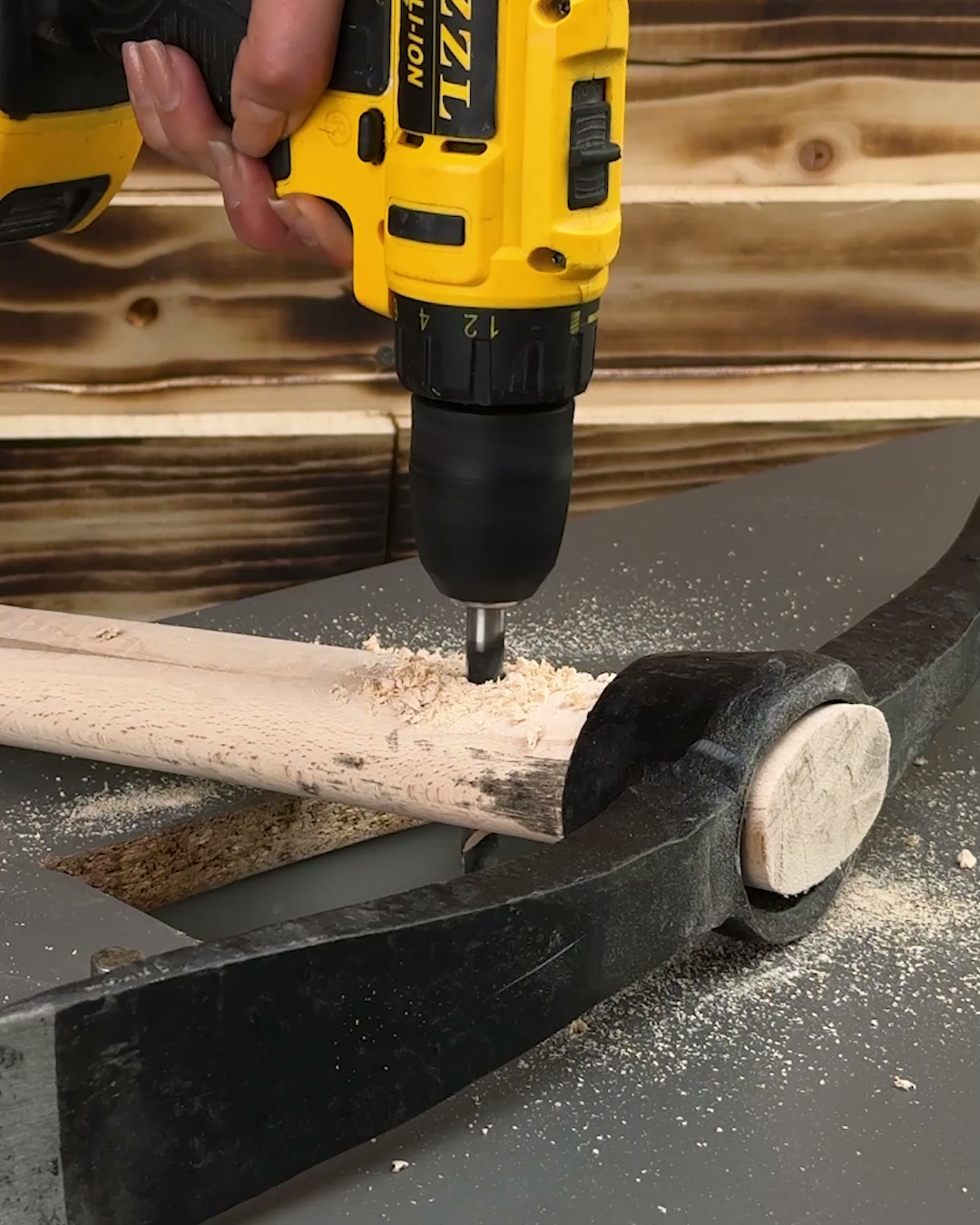 Attaching a handle to a pickaxe ASMR 💯