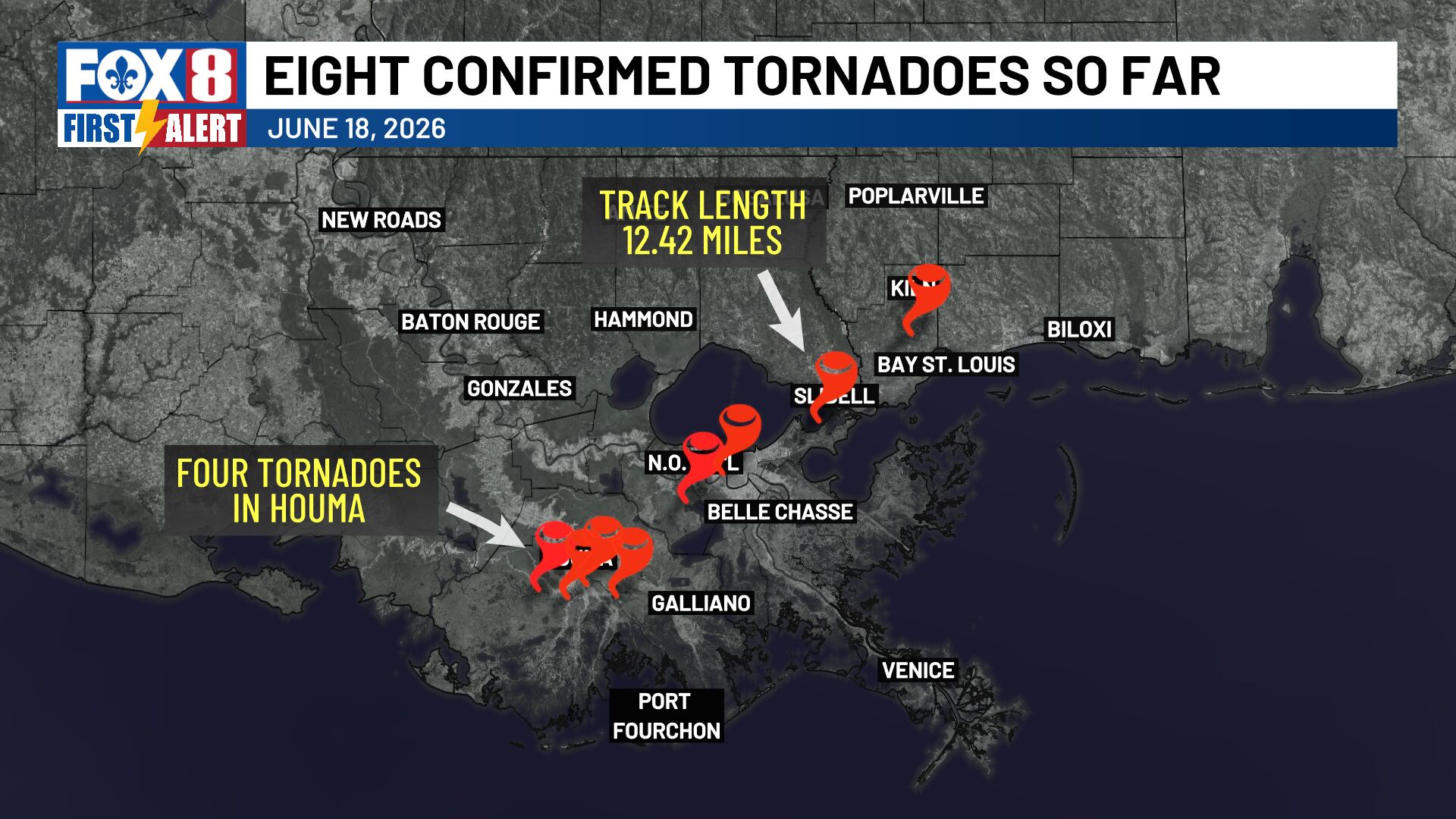 Nine tornadoes confirmed in Louisiana and Mississippi from post ...
