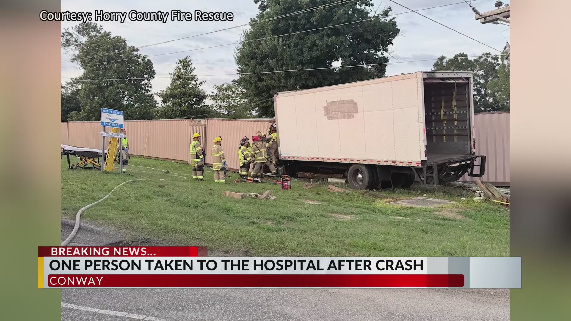 1 hurt in Highway 501 crash after vehicle hits shipping containers ...