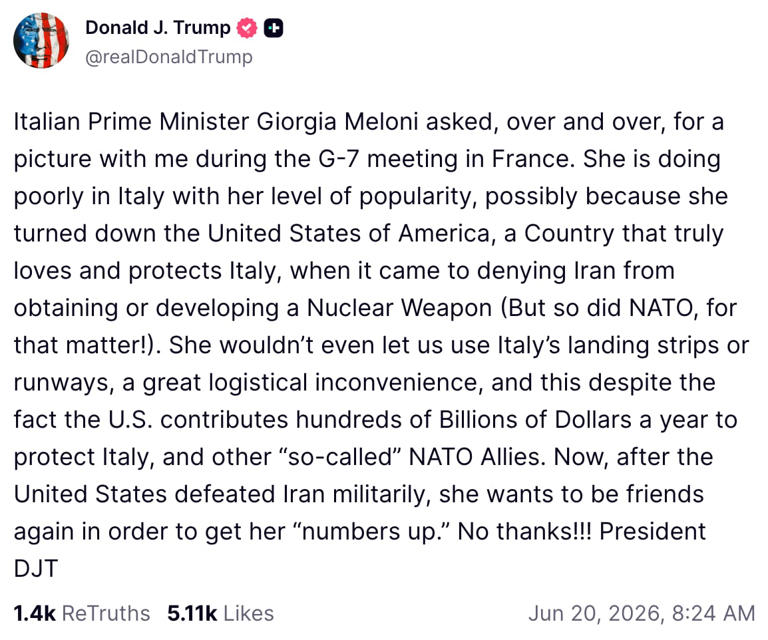 Trump rages in mean girl feud with 'beautiful' female leader