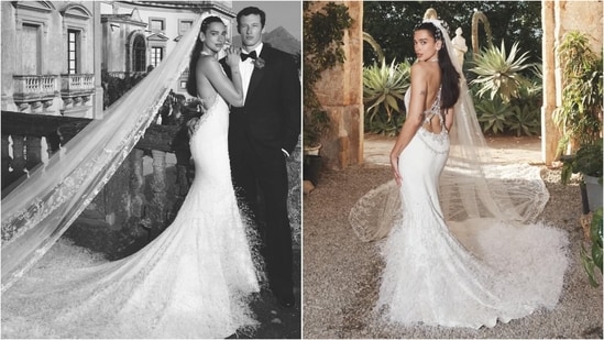 Dua Lipa’s custom Chanel bridal gown for Sicily wedding to Callum ...