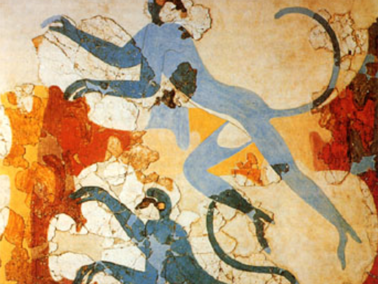 In 1969, workers brushed ash from a room in Akrotiri and uncovered a ...