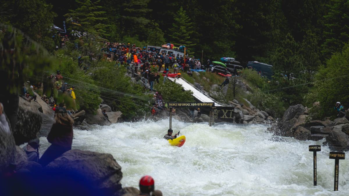 Up & coming freeskiers take on whitewater kayaking's rowdiest race