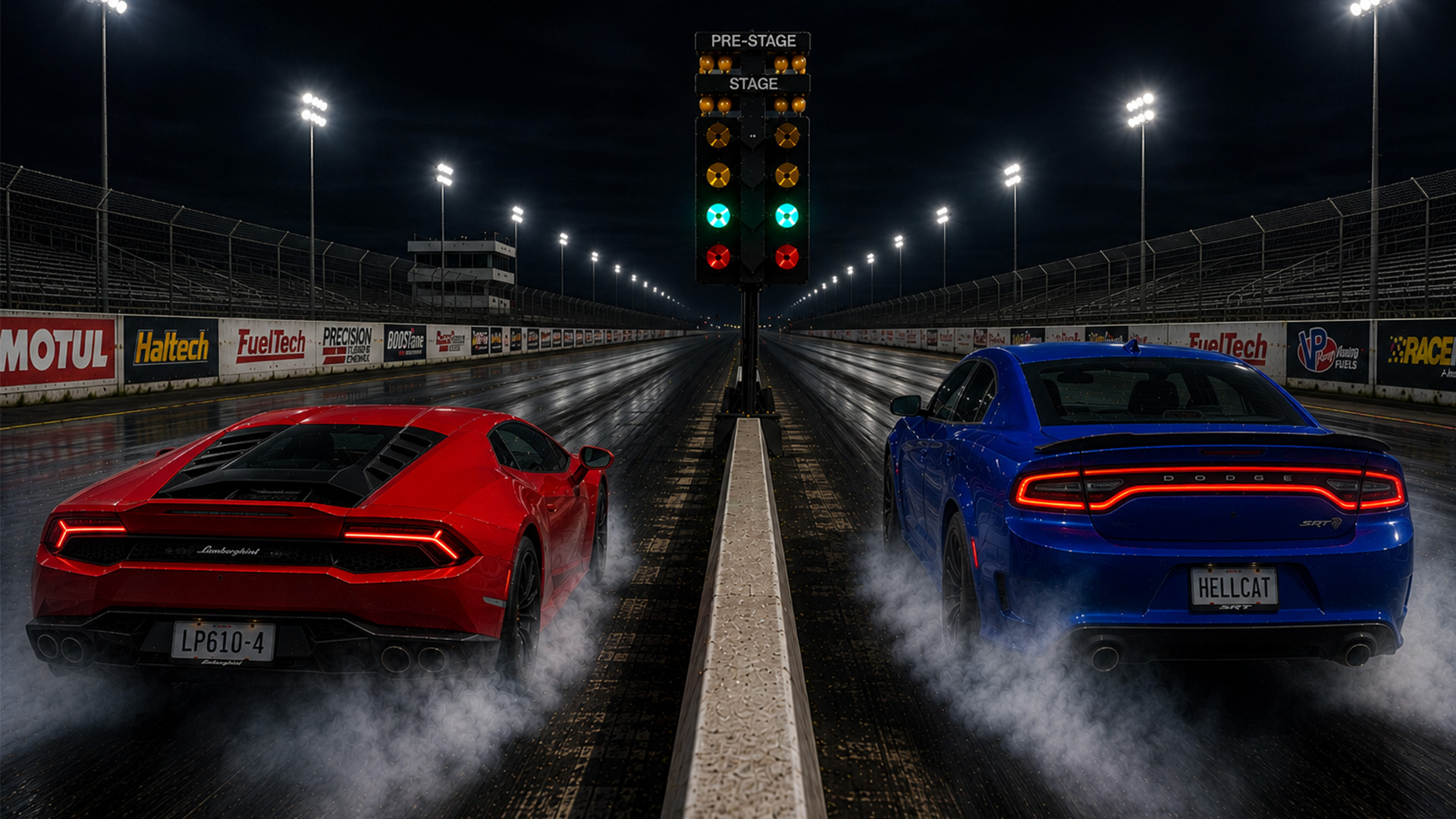 1000HP Dodge Charger Hellcat faces Lamborghini Huracan