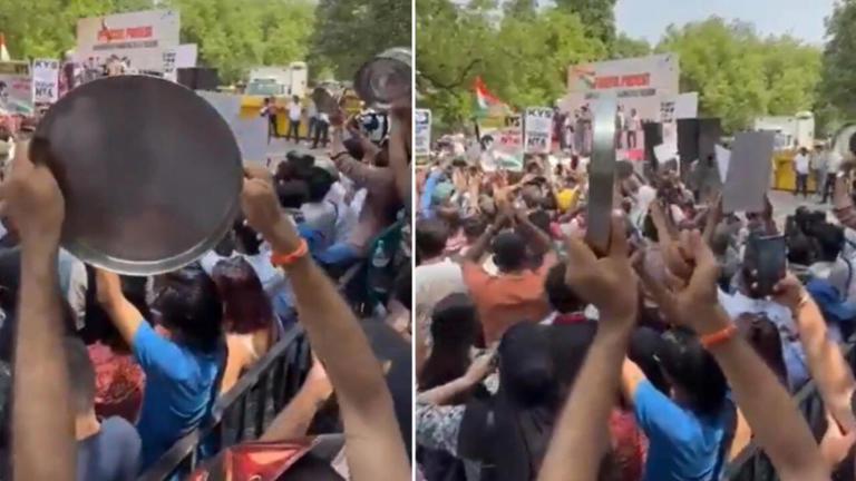 CJP supporters bang plates, renew demand for action over paper leaks at ...