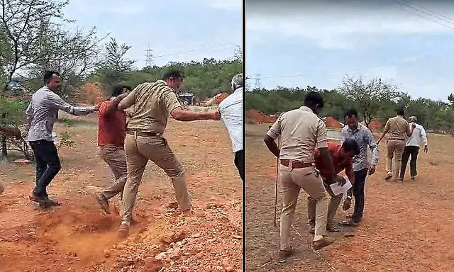 Koppala: PSI accused of dragging farmers by their shirts