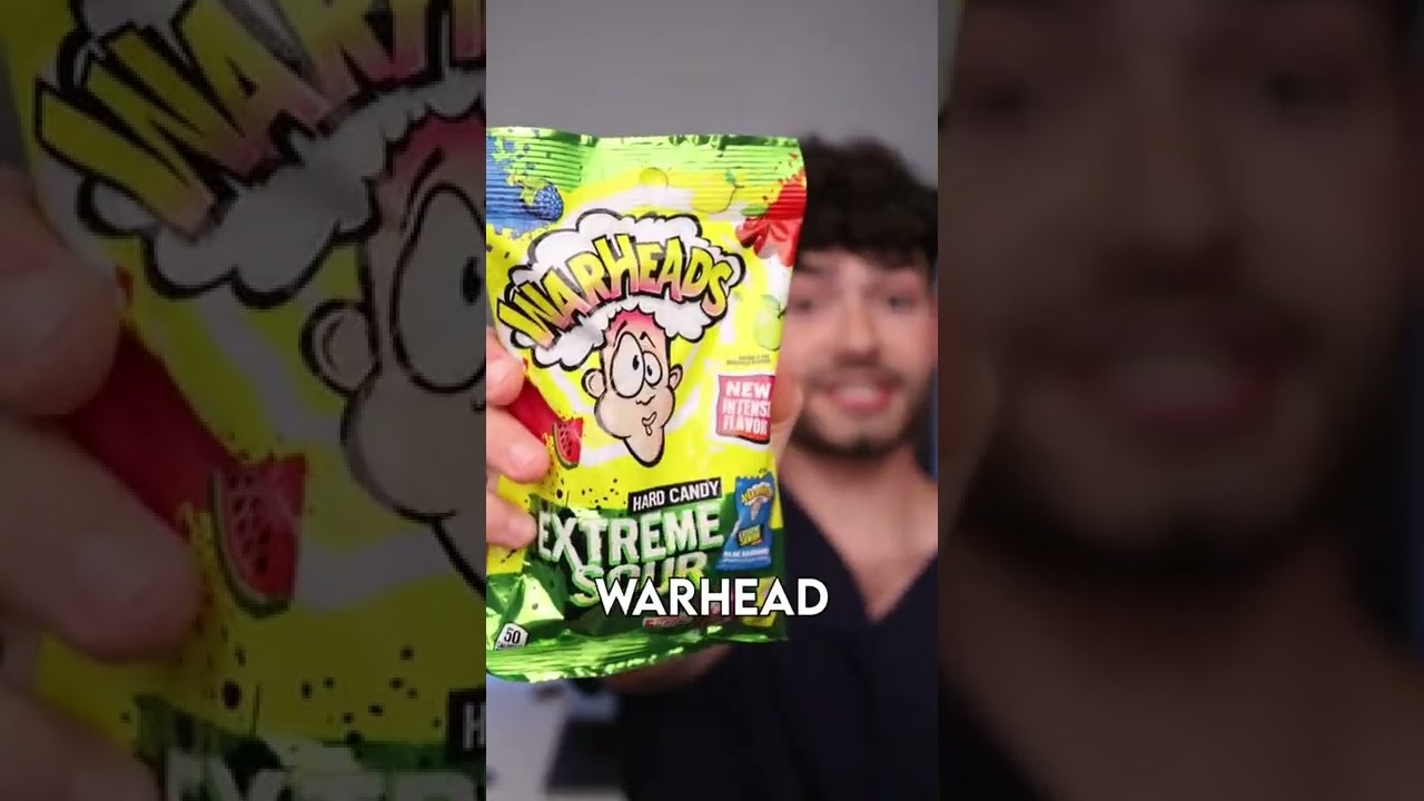 Sour Warheads vs. braces #shorts