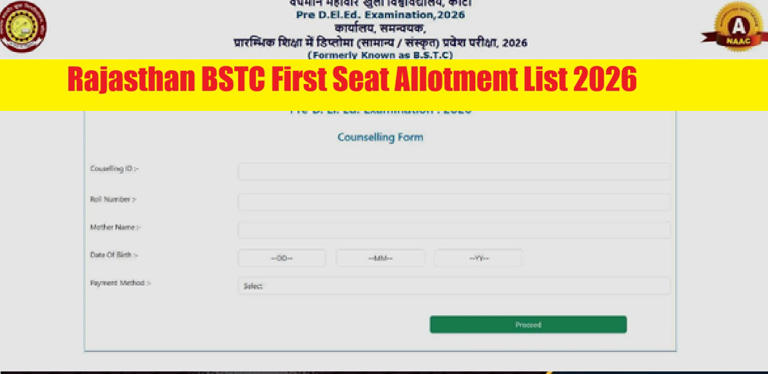 Rajasthan BSTC first seat allotment list 2026 out at predeledraj2026 ...
