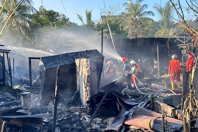 Tiga barak asrama TNI di Jalan Manunggal Palangka Raya ludes terbakar