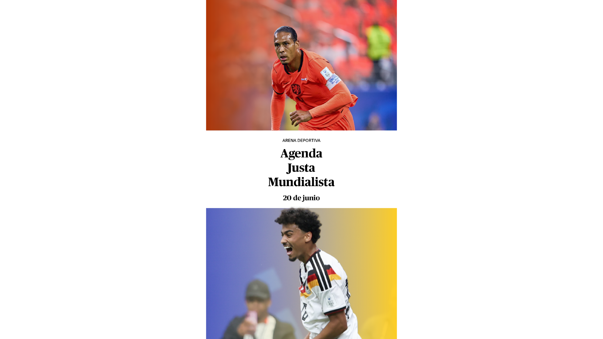 Agenda justa mundialista: Sábado 20 de junio