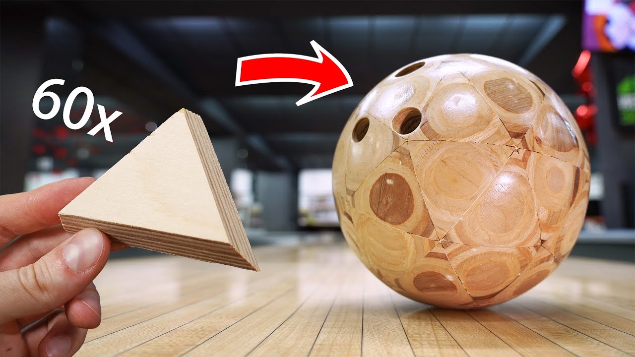 I turn 60 plywood triangles into a bowling ball