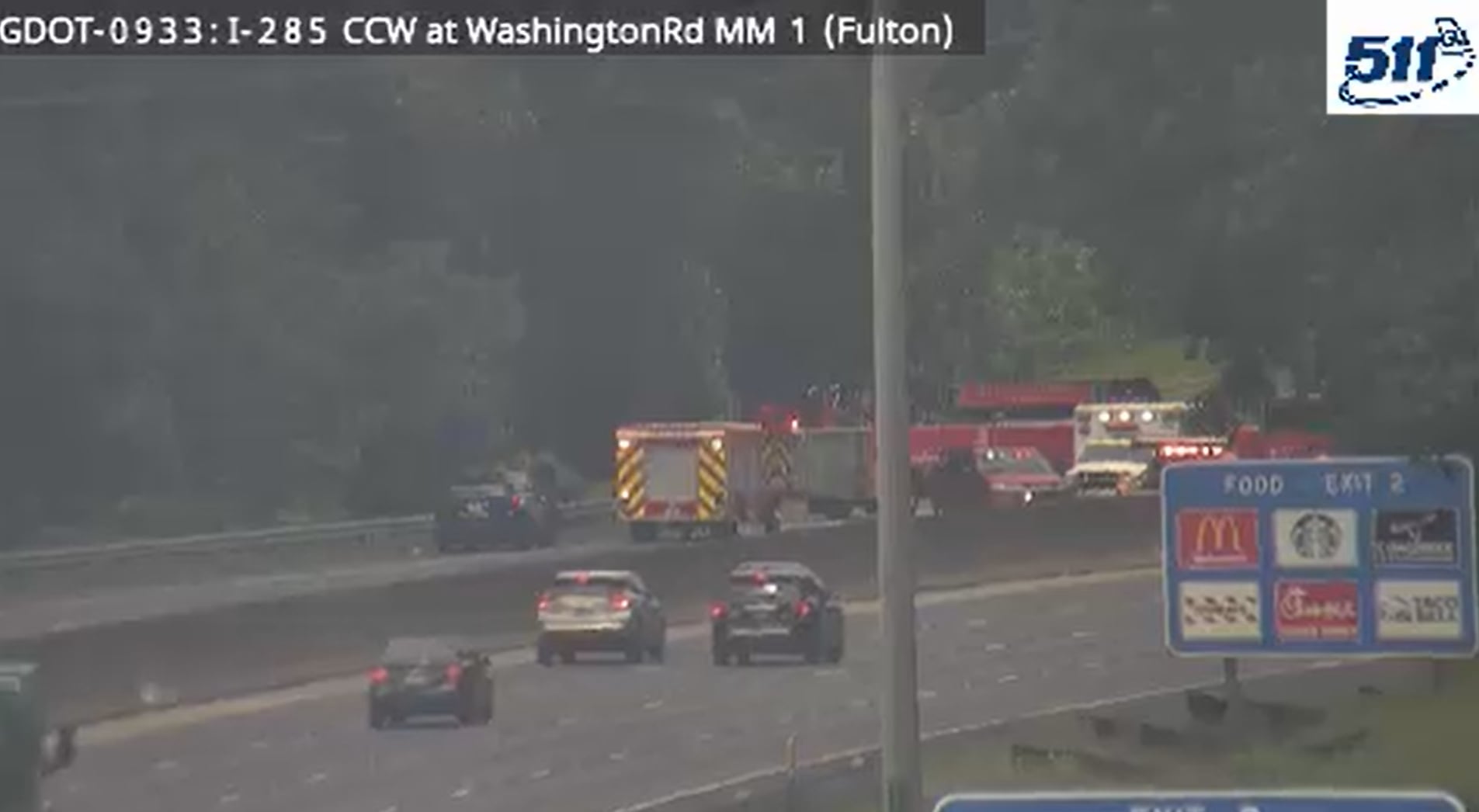 I-285 southbound shut down after 4-vehicle crash in East Point