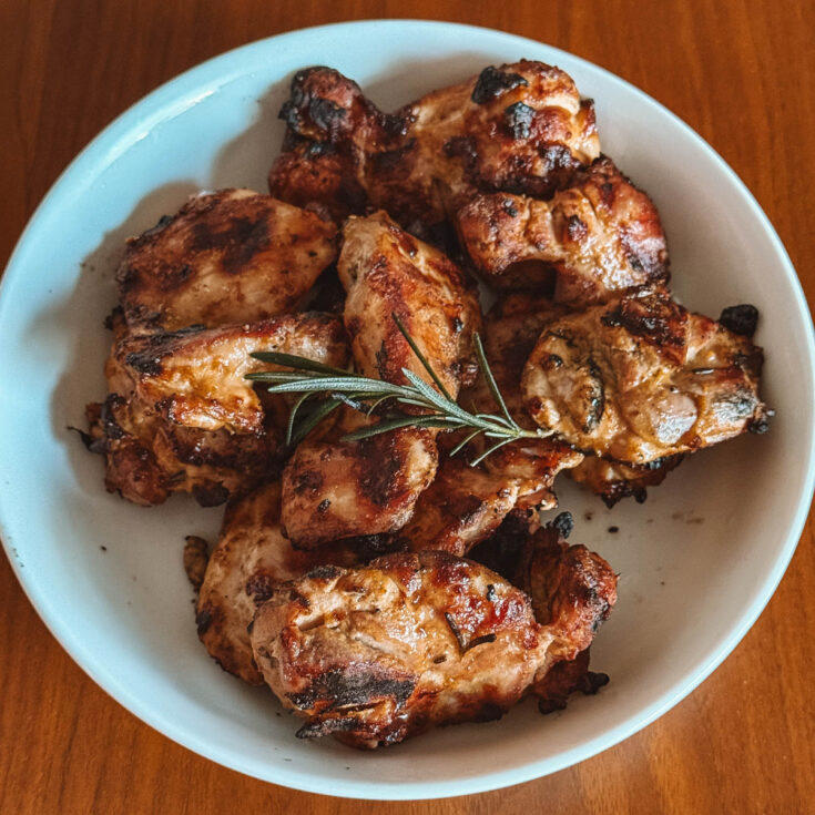 Dijon mustard, lemon and herb grilled chicken