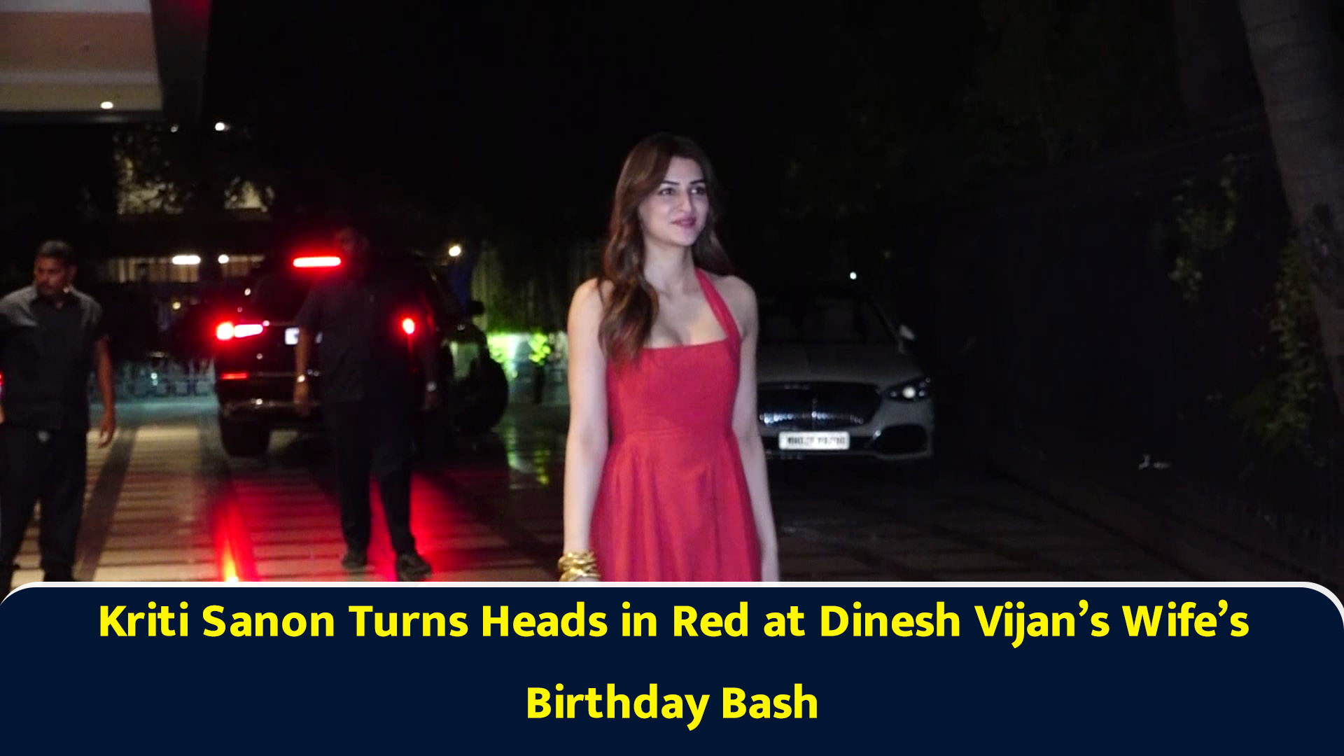 Title: Kriti Sanon Turns Heads in Red at Dinesh Vijan’s Wife’s Birthday ...