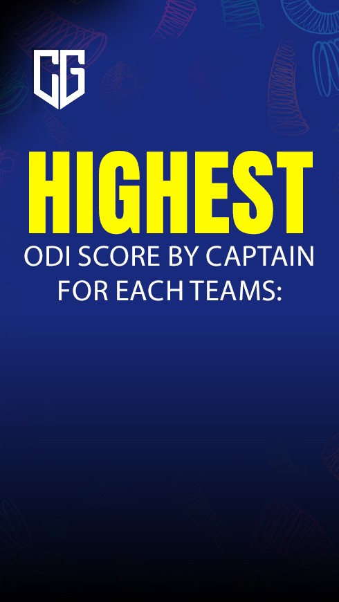 Highest ODI Score by Captain for each teams: