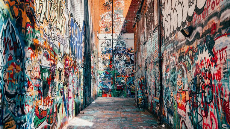 Michigan's graffiti-covered alley in downtown Ann Arbor is a quirky ...