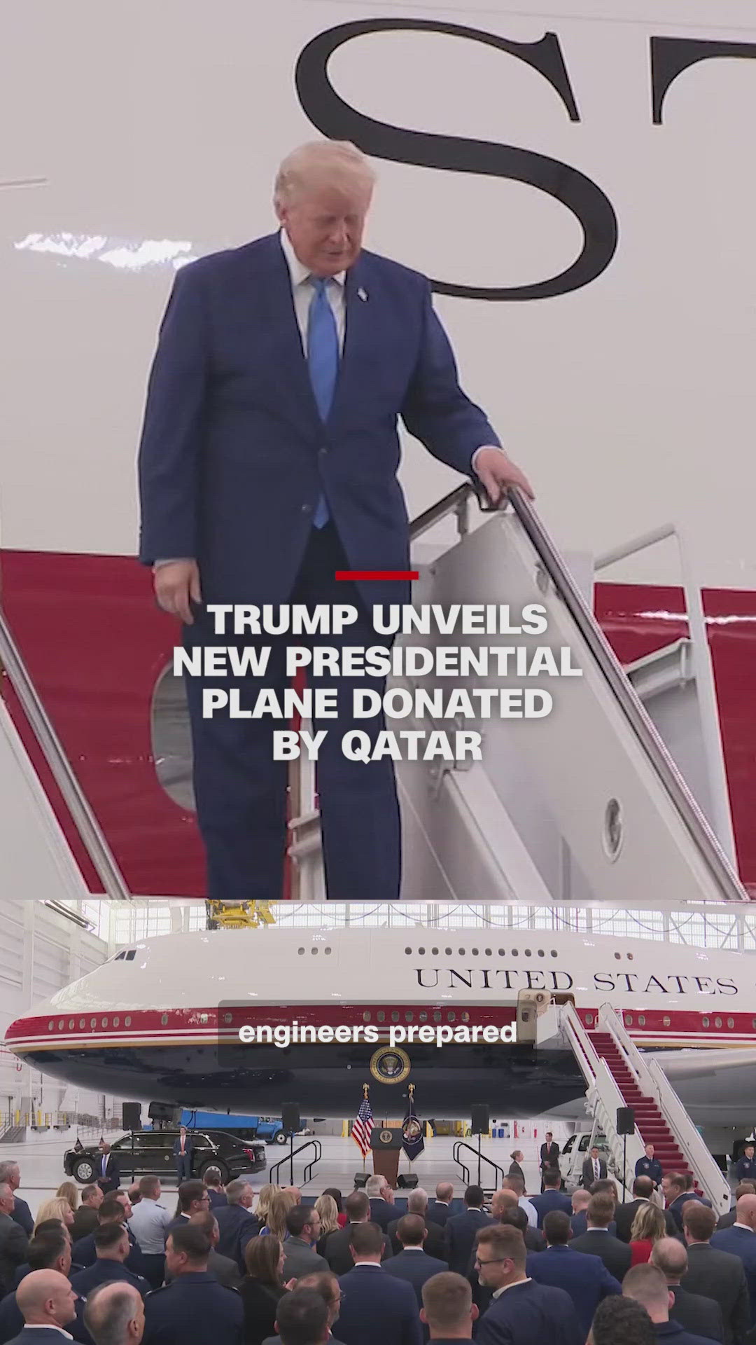 Trump unveils new presidential plane